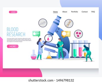 Blood Research Vector Website Template Web Stock Vector (Royalty Free ...