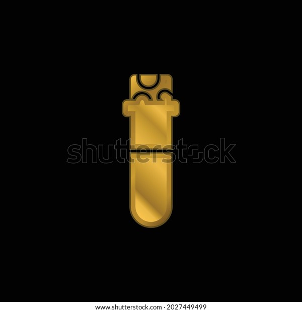 Blood Sample Gold Plated Metalic Icon Stock Vector (Royalty Free ...