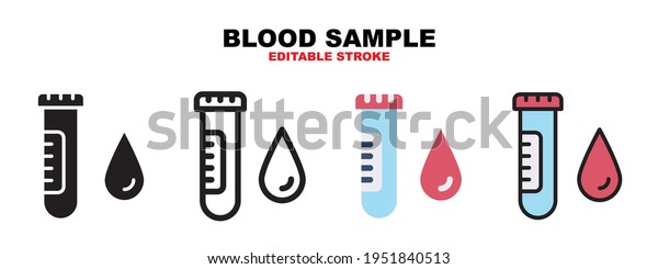 Blood Sample Icon Set Different Styles Stock Vector (Royalty Free ...