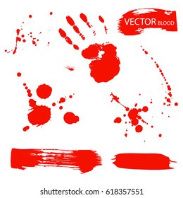 Blood Splatter Hand Prints Vector Stock Vector (Royalty Free) 618357551 ...