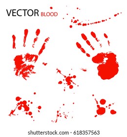 Blood Splatter Hand Prints Vector Stock Vector (Royalty Free) 618357563 ...