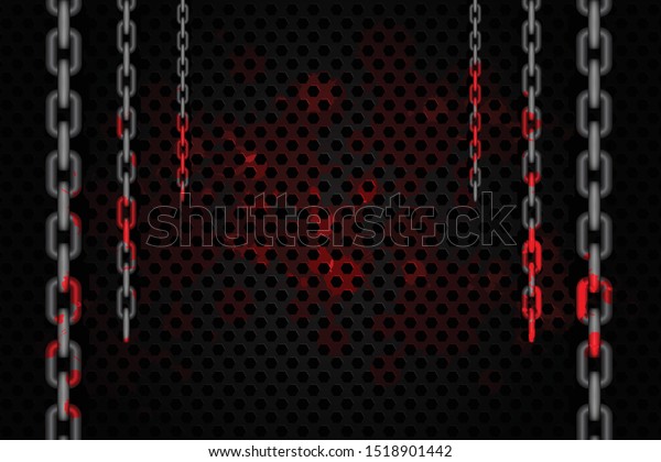 Blood Spread On Chain Black Iron: vector de stock (libre de regalías ...