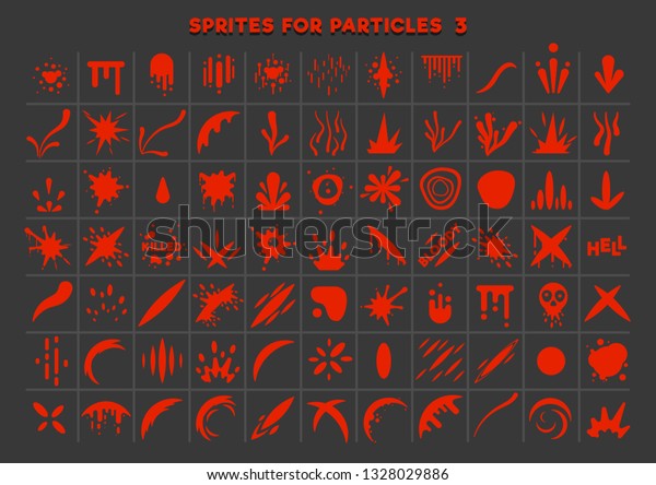 Blood Sprites Particles Set 3 Stock Vector (Royalty Free) 1328029886