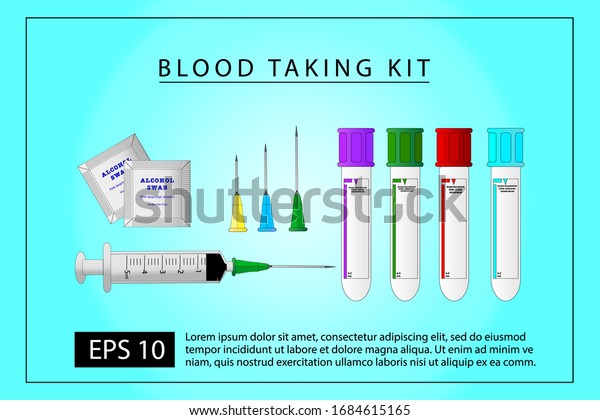 Blood Taking Kit Vector Syringe Needle: เวกเตอร์สต็อก (ปลอดค่าลิขสิทธิ์ ...