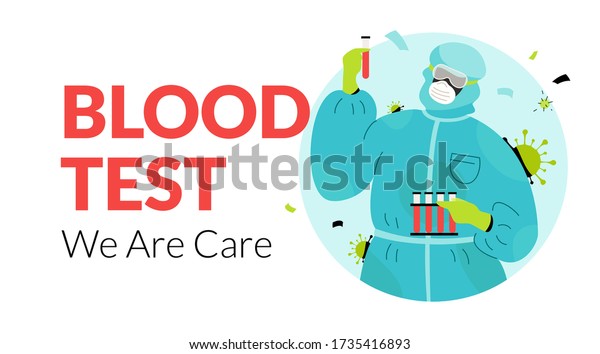 Blood Test Banner Template Medic Protection Stock Vector (Royalty Free ...