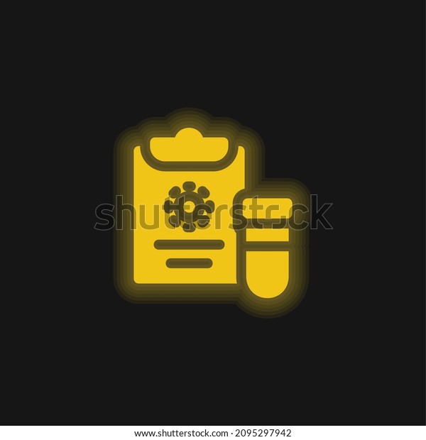 Blood Test Yellow Glowing Neon Icon Stock Vector (Royalty Free ...