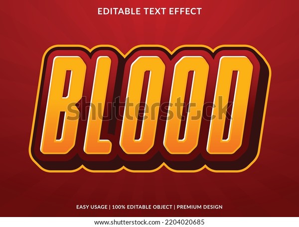 Blood Text Effect Editable Template Use Stock Vector (Royalty Free ...