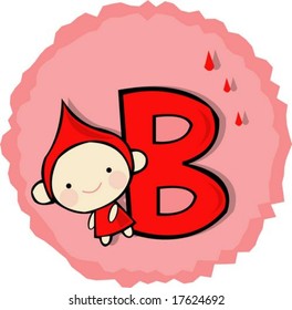 Blood Type Character Smiling Cute Type Stock Vector (Royalty Free ...