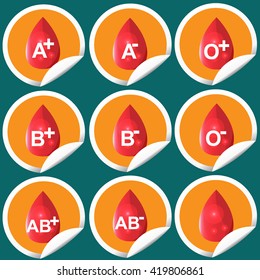 Blood Type Stickers Stock Vector (Royalty Free) 419806861 | Shutterstock