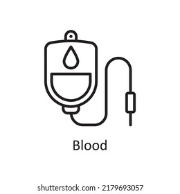Blood Vector Outline Icon Design Illustration Stock Vector (Royalty ...