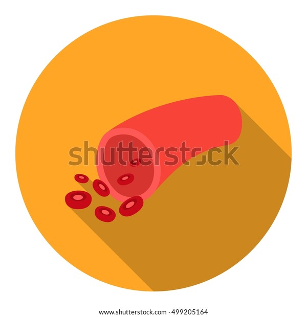 Blood Vessel Icon Flat Style Isolated Stock Vector (Royalty Free ...