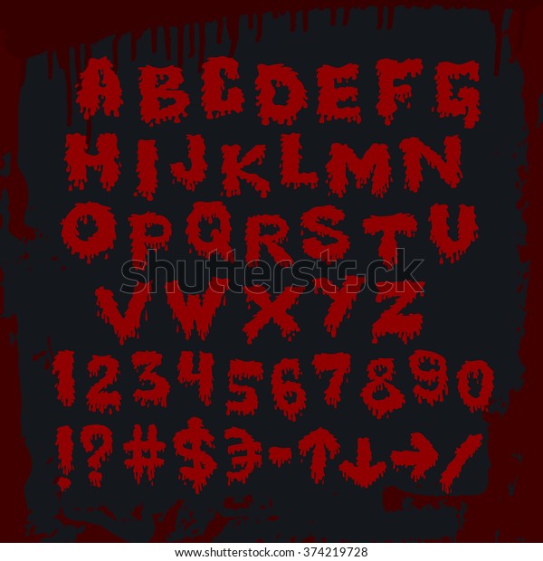 Bloody Alphabet Stock Vector (Royalty Free) 374219728