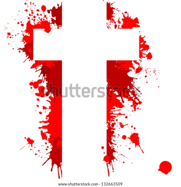 Bloody Cross Stock Vector (Royalty Free) 132663509