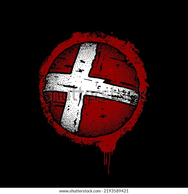 Bloody Flag Denmark Iconic Style Stock Vector (Royalty Free) 2193589421 ...