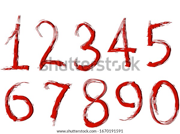 Bloody Numbers Illustration Vector On White Stock Vector (Royalty Free ...