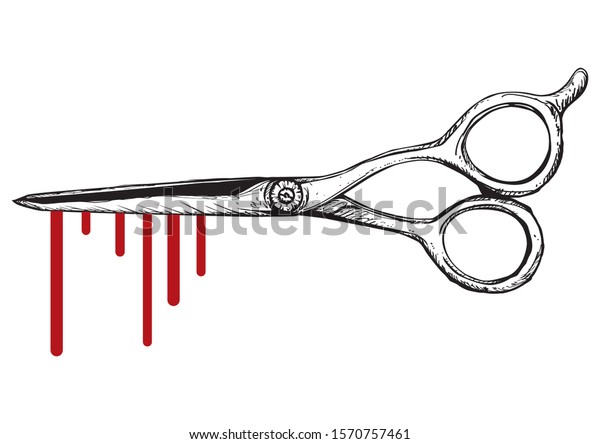 Bloody Scissors Silhouette Vector Illustration: เวกเตอร์สต็อก (ปลอดค่า ...