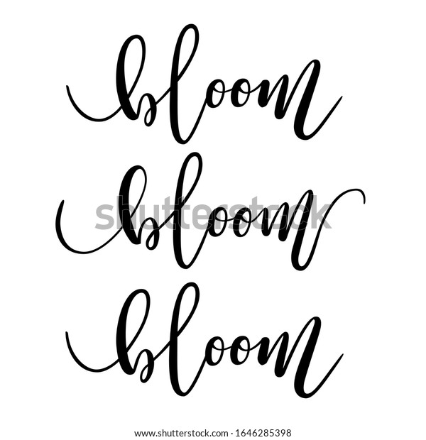 Bloom Lettering Isolated Vector Calligraphy Writing: เวกเตอร์สต็อก ...