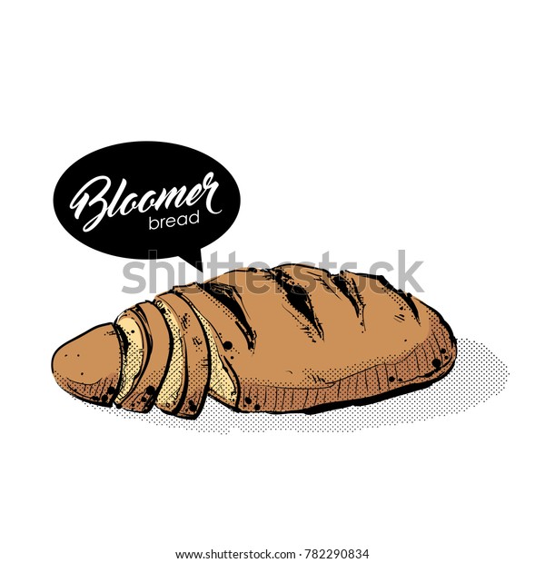 Bloomer Bread Drawing Sketch Style Vector Stock Vector (Royalty Free ...