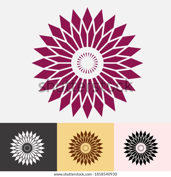 Blooming Flower Line Logo Symbol Icon Stock Vector (Royalty Free ...