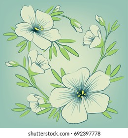 Blossom Light Blue Flowers Vector Elements Stock Vector (Royalty Free ...