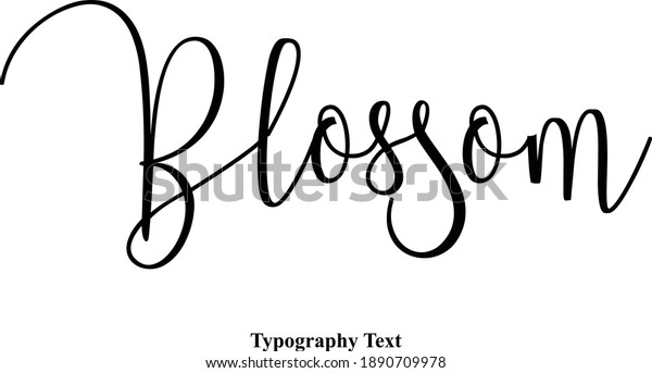 Blossom Written Letter Typescript Typography Text Stock Vector (Royalty ...