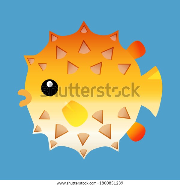 Blowfish Character Vector Illustration Isolated On Stock Vector ...