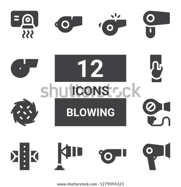 Blowing Icon Set Collection 12 Filled Stock Vector (Royalty Free ...