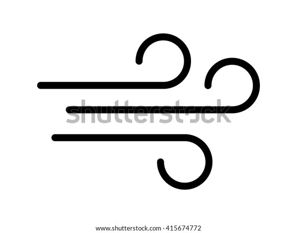 Blowing Wind Windy Line Art Vector Stock Vector (Royalty Free ...
