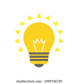 Blub Vector Icon Bright Yellow Light Stock Vector (Royalty Free ...