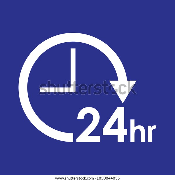 Blue 24 Hour Logo Vector Icon Stock Vector (Royalty Free) 1850844835 ...