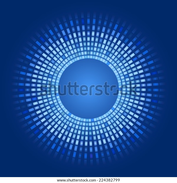 Blue Abstract Background Circles Glowing Pixels Stock Vector (Royalty ...