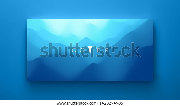 Blue Abstract Background Realistic Landscape Waves Stock Vector ...