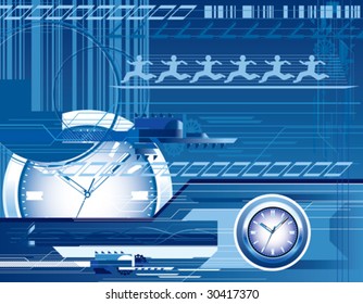 Blue Abstract Background Watch Stock Vector (Royalty Free) 30417370 ...