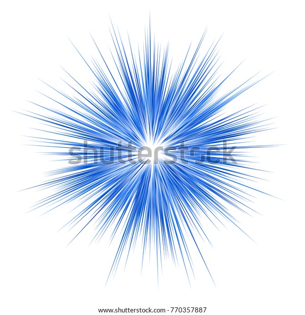 Blue abstract explosion graphic design on white background