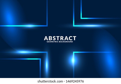 Blue Abstract Geometric Background Neon Light Stock Vector (Royalty ...