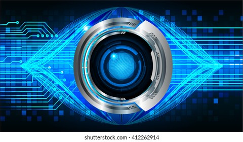 Blue Eye Cyber Security Concept Background Stock Vector (Royalty Free ...