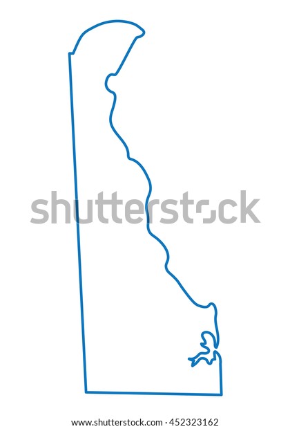 Blue Abstract Outline Delaware Map Stock Vector (Royalty Free) 452323162