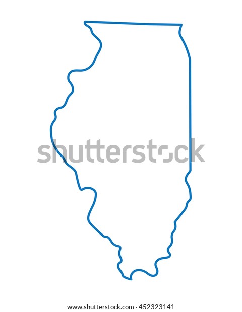 Blue Abstract Outline Illinois Map Stock Vector (Royalty Free) 452323141
