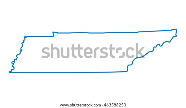 Blue Abstract Outline Tennessee Map Stock Vector (Royalty Free) 463588253