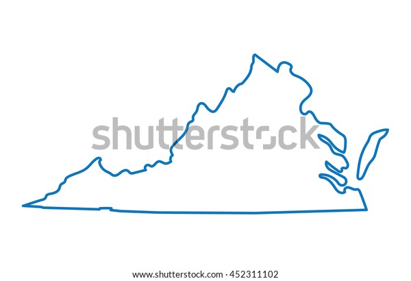 Blue Abstract Outline Virginia Map Stock Vector (Royalty Free ...