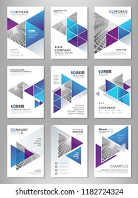 Blue Abstract Presentation Slide Templates Infographic Stock Vector ...