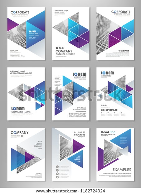 Blue Abstract Presentation Slide Templates Infographic Stock Vector ...