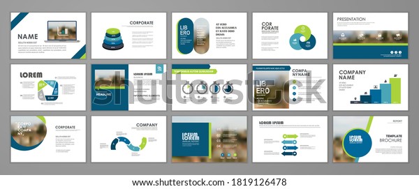 Blue Abstract Presentation Slide Templates Infographic Stock Vector ...
