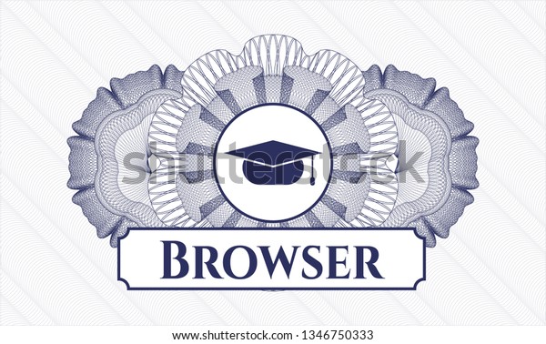 Blue Abstract Rosette Graduation Cap Icon Stock Vector (Royalty Free ...