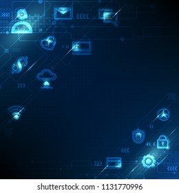 Blue Abstract Technology Background Communication Concept Stock Vector ...