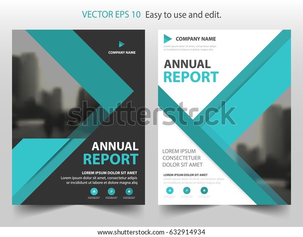 Blue abstract triangle Brochure design template vector. Business Flyers ...