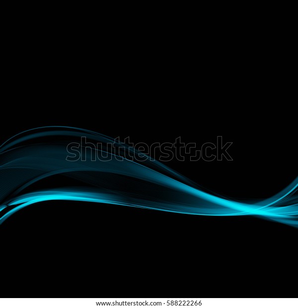 Blue Abstract Wave On Black Background Stock Vector (Royalty Free ...