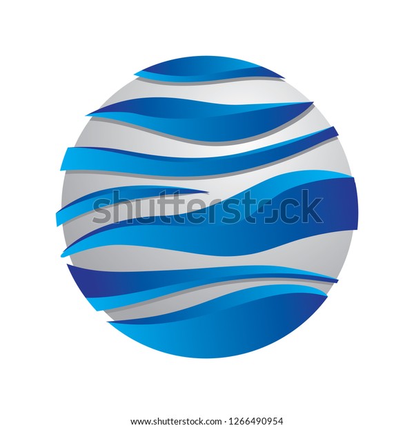 Blue Abstract Waves Logo Icon Stock Vector (Royalty Free) 1266490954 ...