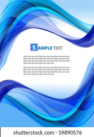 Blue Abstract Wavy Vector Design Stock Vector (Royalty Free) 59890576 ...
