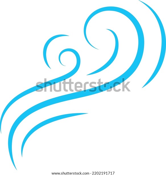 Blue Air Motion Lines Wind Symbol Stock Vector (Royalty Free ...
